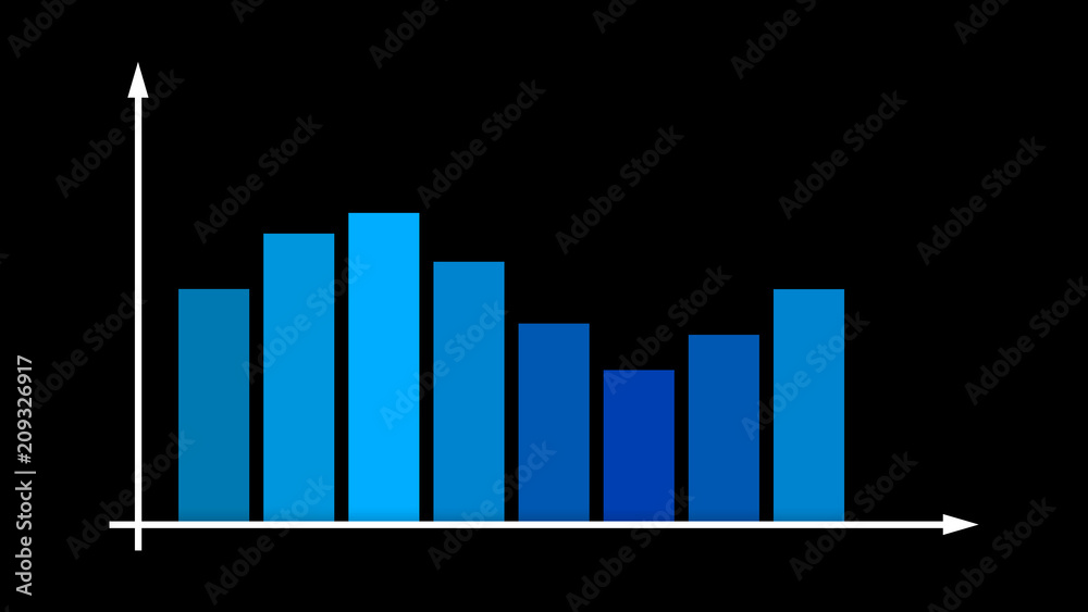 Blue Business Bar Chart with Axes Stock Illustration | Adobe Stock
