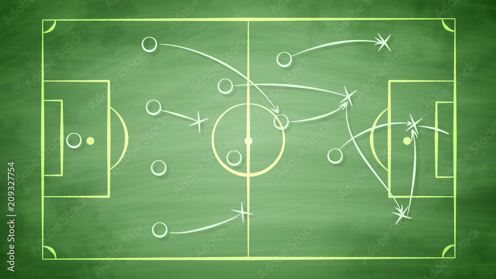 Football field scheme with crosses and passes Stock Illustration ...