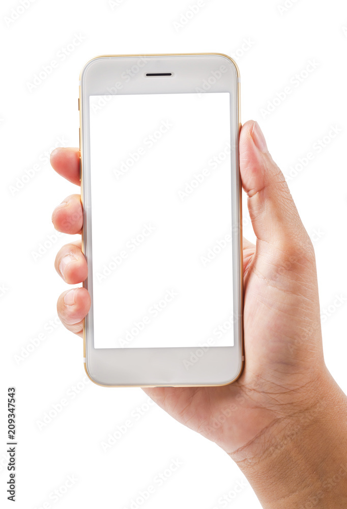 Hand showing touch screen mobile phone. Stock Photo | Adobe Stock
