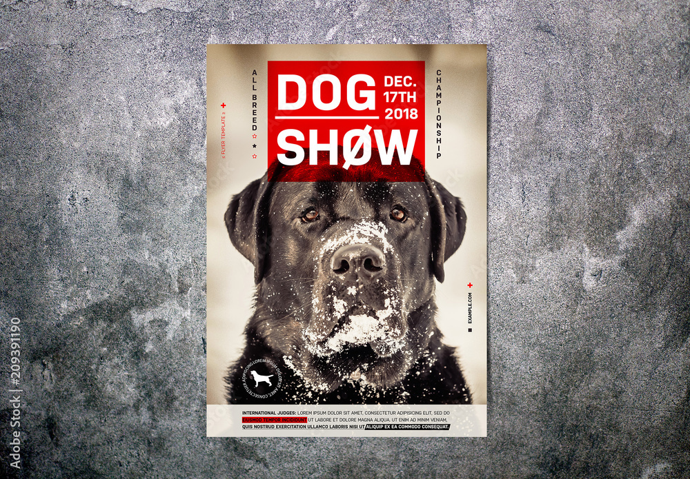 Red and Black Dog Show Flyer Layout Stock Template | Adobe Stock