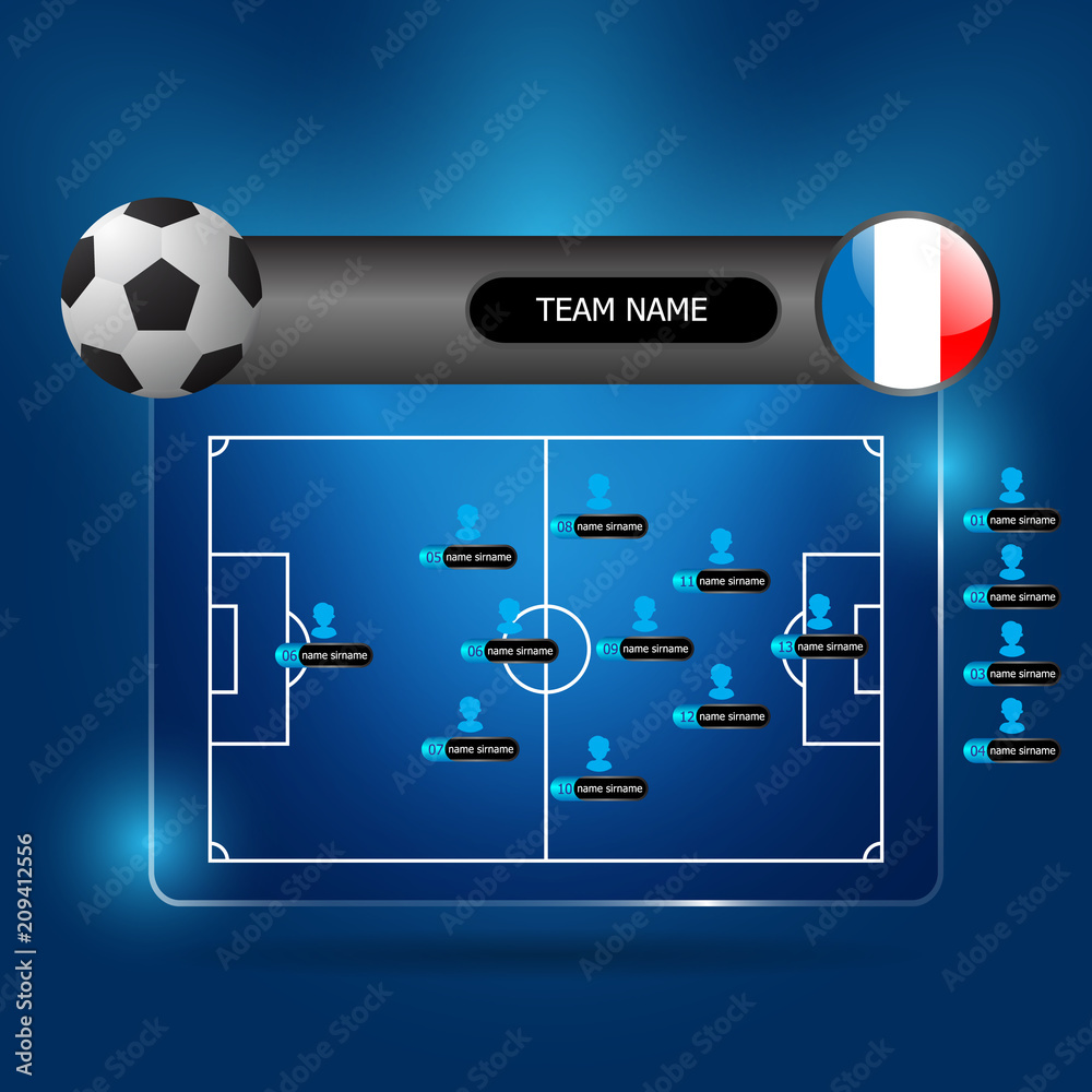 soccer team line up board Stock Vector | Adobe Stock