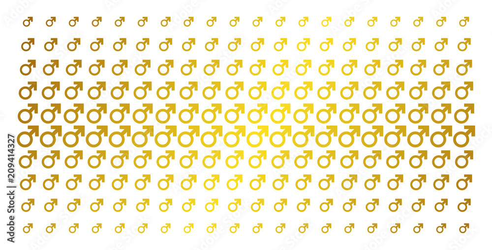 Mars symbol icon gold halftone pattern. Vector Mars symbol symbols are ...