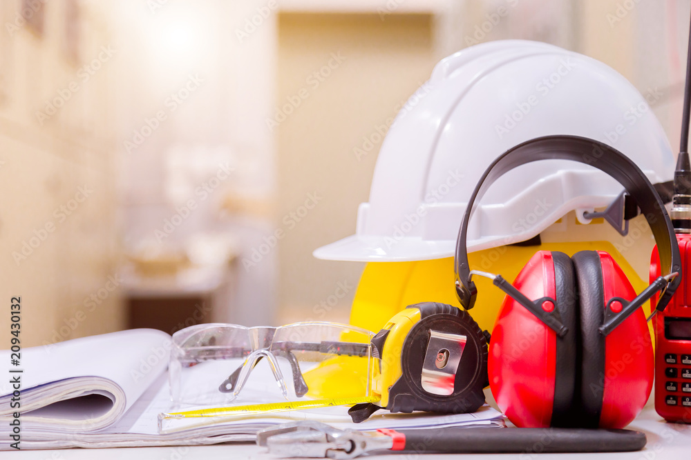 Standard construction safety equipment in control room, Construction ...