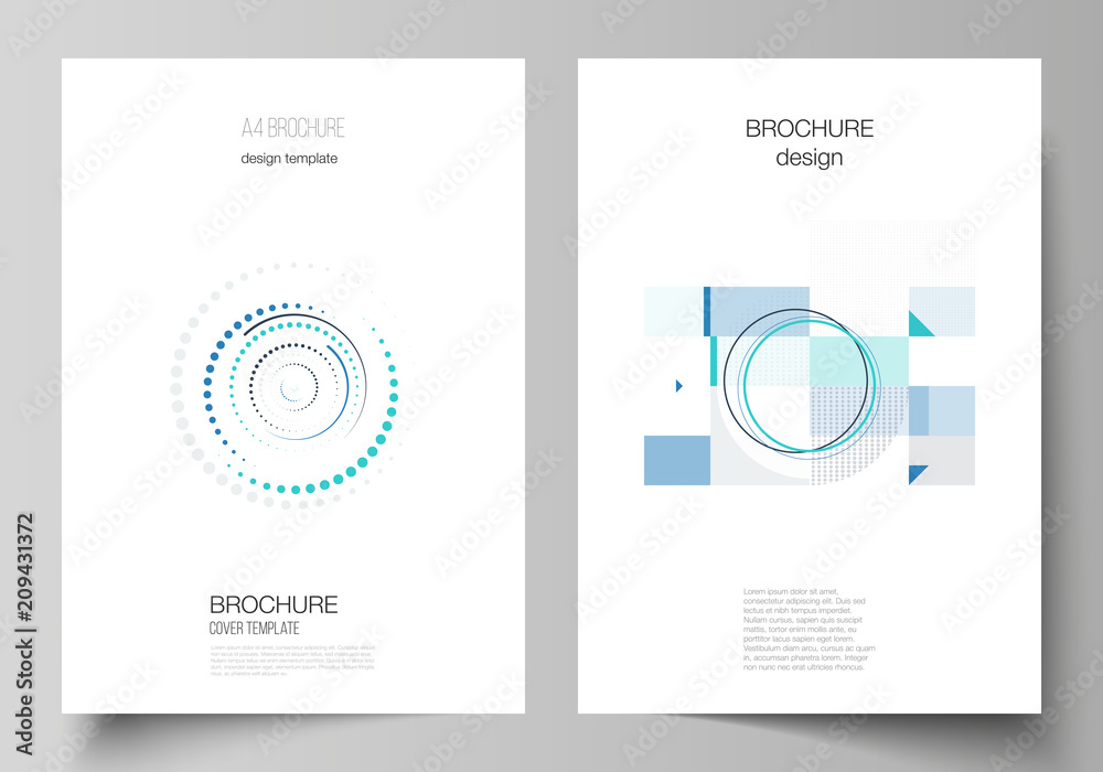 The vector illustration of the editable layout of A4 format cover ...