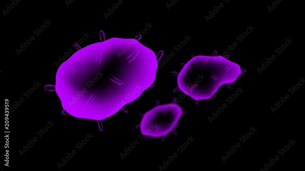 Microscope Disease bacteria cells moving set close up illustration on ...