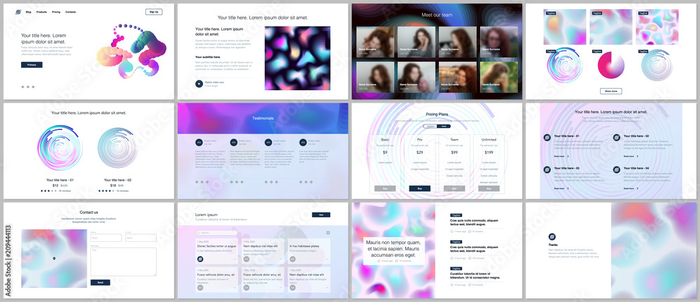 Vector templates for website design, minimal presentations, portfolio ...