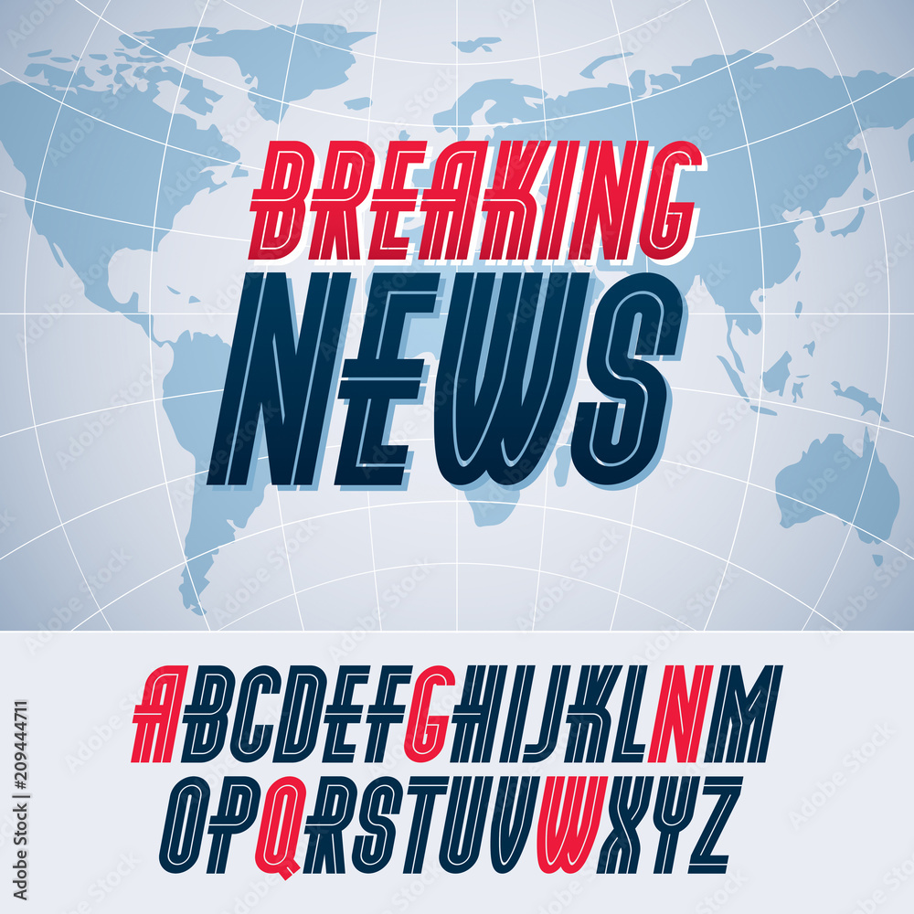 Vector font, can be used in poster art creation for social or ...