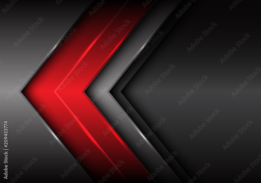 Abstract red dark gray metal arrow design modern futuristic background ...