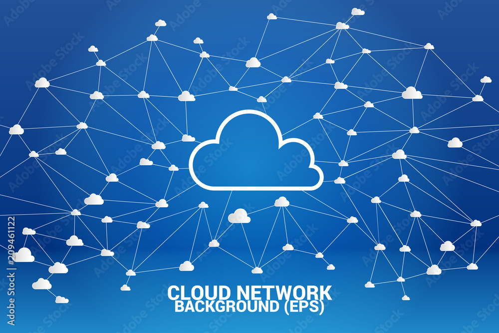 Cloud computing network concept polygon dot connected line : Concept of ...