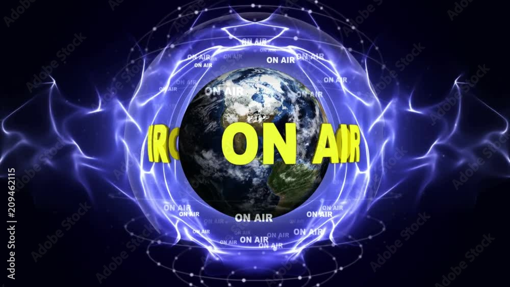 ON AIR Text Animation Around the World, Rendering, Background, Loop, 4k ...