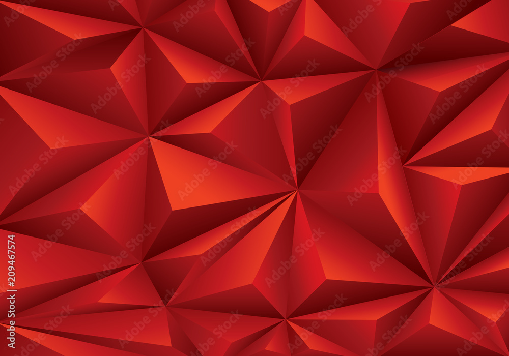 Abstract red triangle polygon pattern background texture vector ...