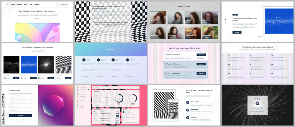 Vector templates for website design, minimal presentations, portfolio ...