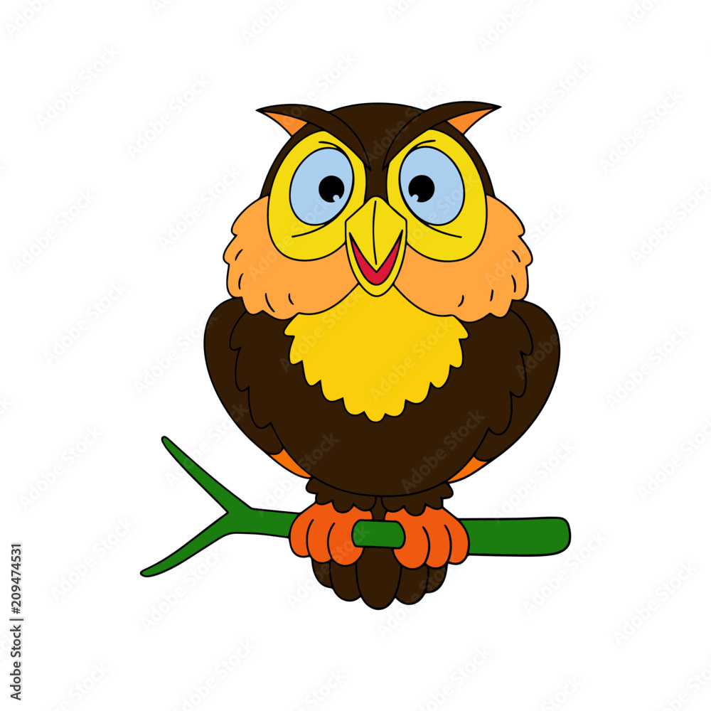 Owl cartoon illustration isolated on white background for children ...