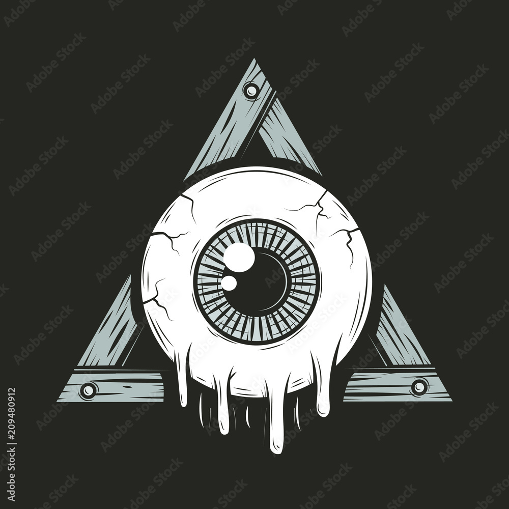 Cartoon all seeing eye Stock Vector | Adobe Stock
