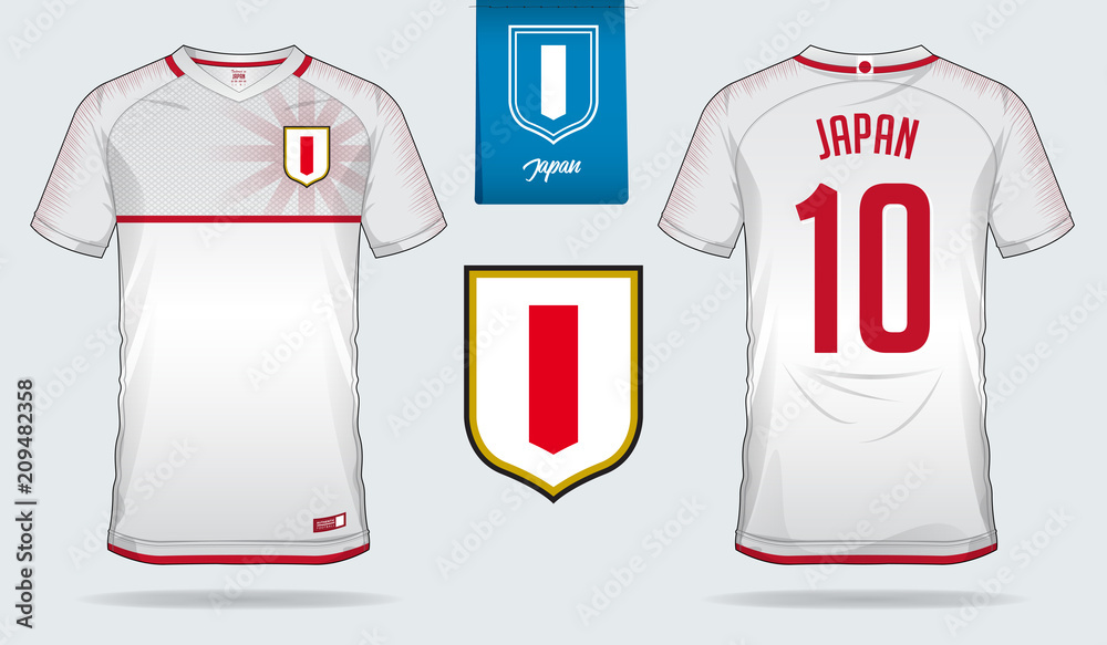 Soccer jersey or football kit template design for Japan national ...