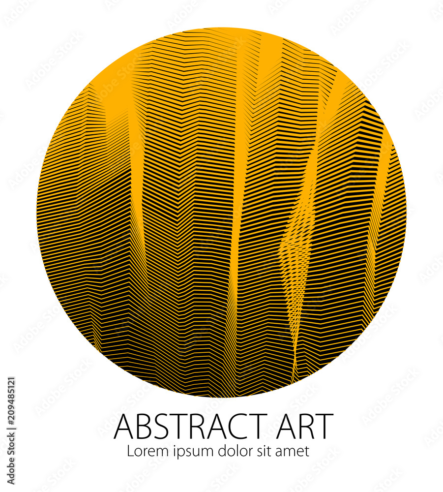 Round shape art and design element of beautiful linear surface texture ...