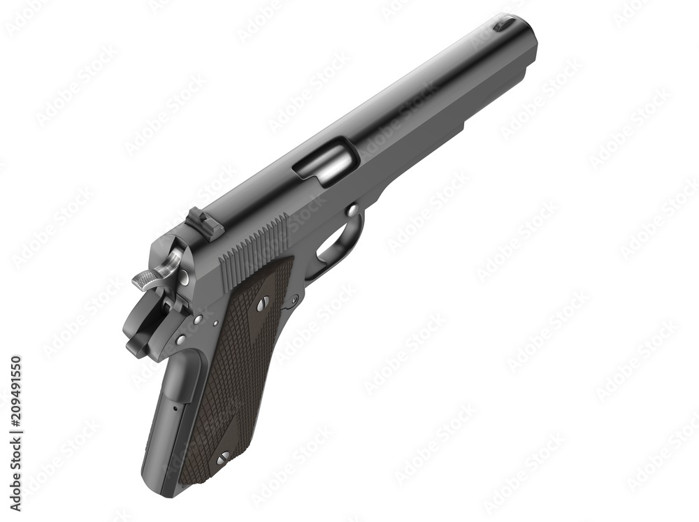 Vintage semi automatic pistol - top down view Stock Illustration ...