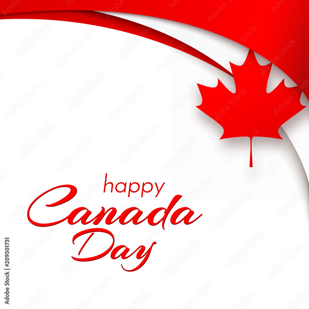 Patriot poster with Canada flag and the text of the Happy Canada Day ...