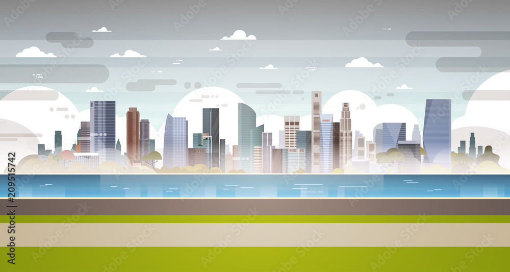 Poster Nature air pollution city landscape plant pipe dirty waste water ...