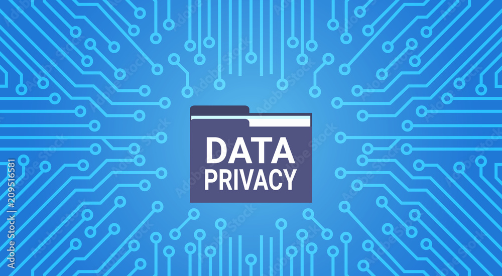 data privacy on circuit board background protection of personal data ...