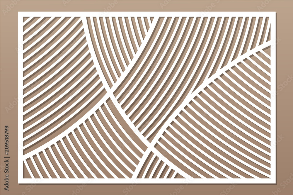 Decorative card for cutting. Geometric linear pattern. Laser cut panel ...
