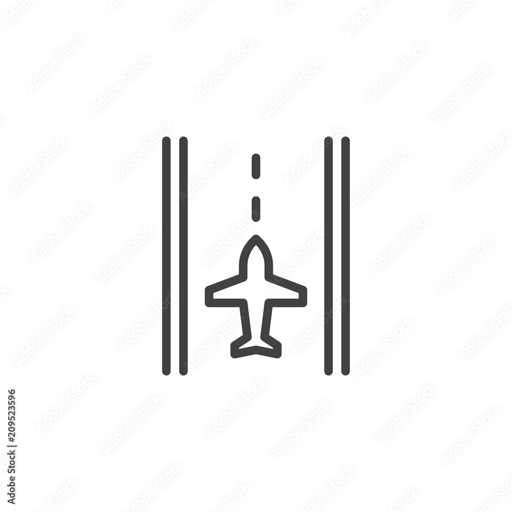Airport runway outline icon. linear style sign for mobile concept and ...