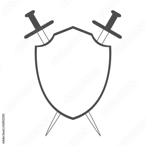 Crossed Swords And Shield Drawings