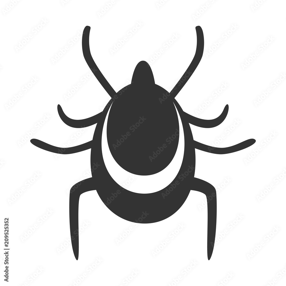 Tick icon. Mite silhouette. Vector illustration. Stock Vector | Adobe Stock