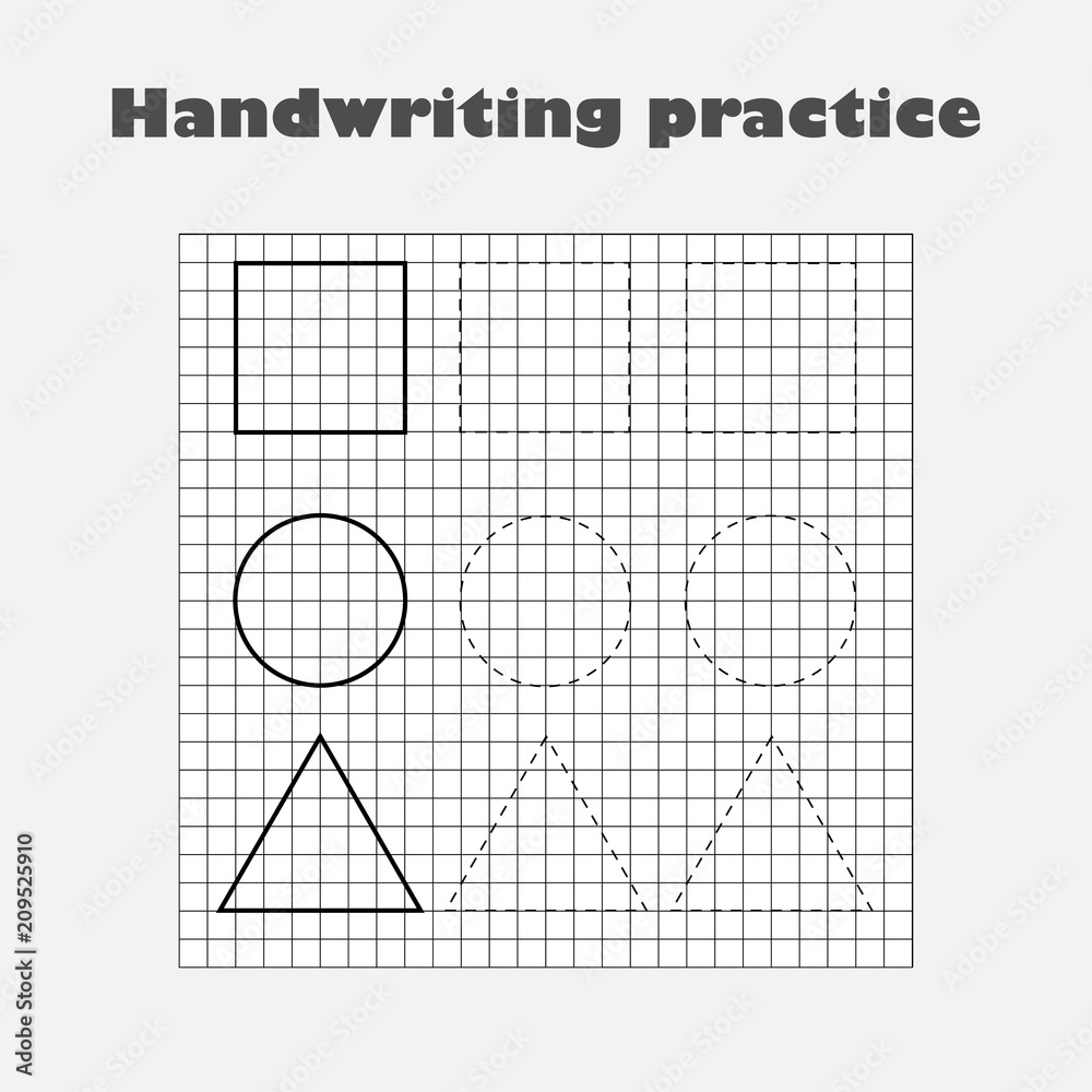 Handwriting practice sheet, kids preschool activity, educational ...