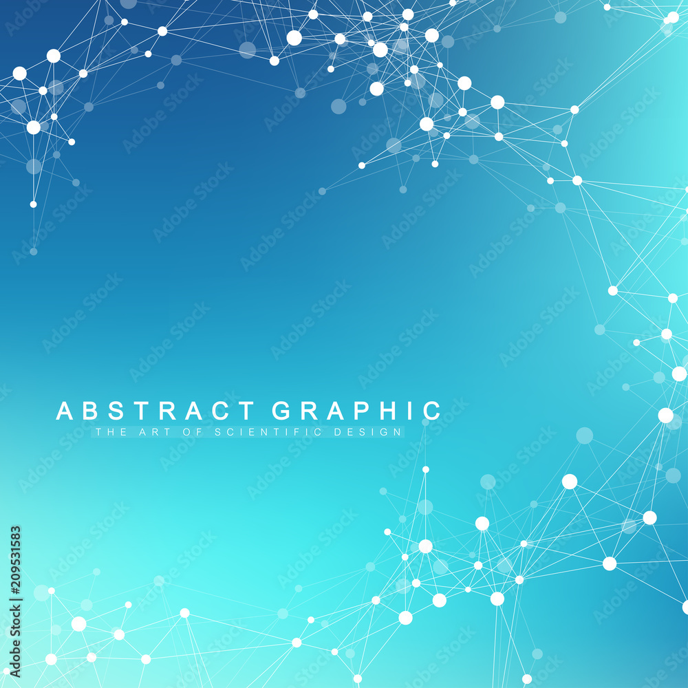 Geometric Graphic Background Molecule And Communication Big Data Complex With Compounds