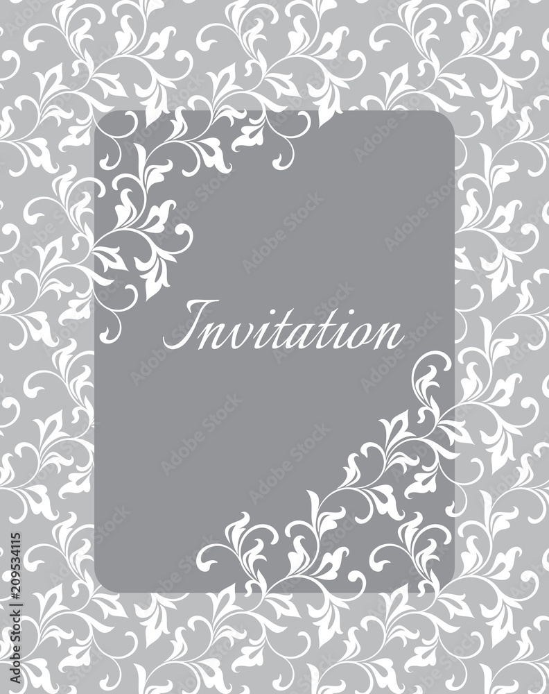 Elegant gentle template for the invitation to the wedding. Vegetative ...