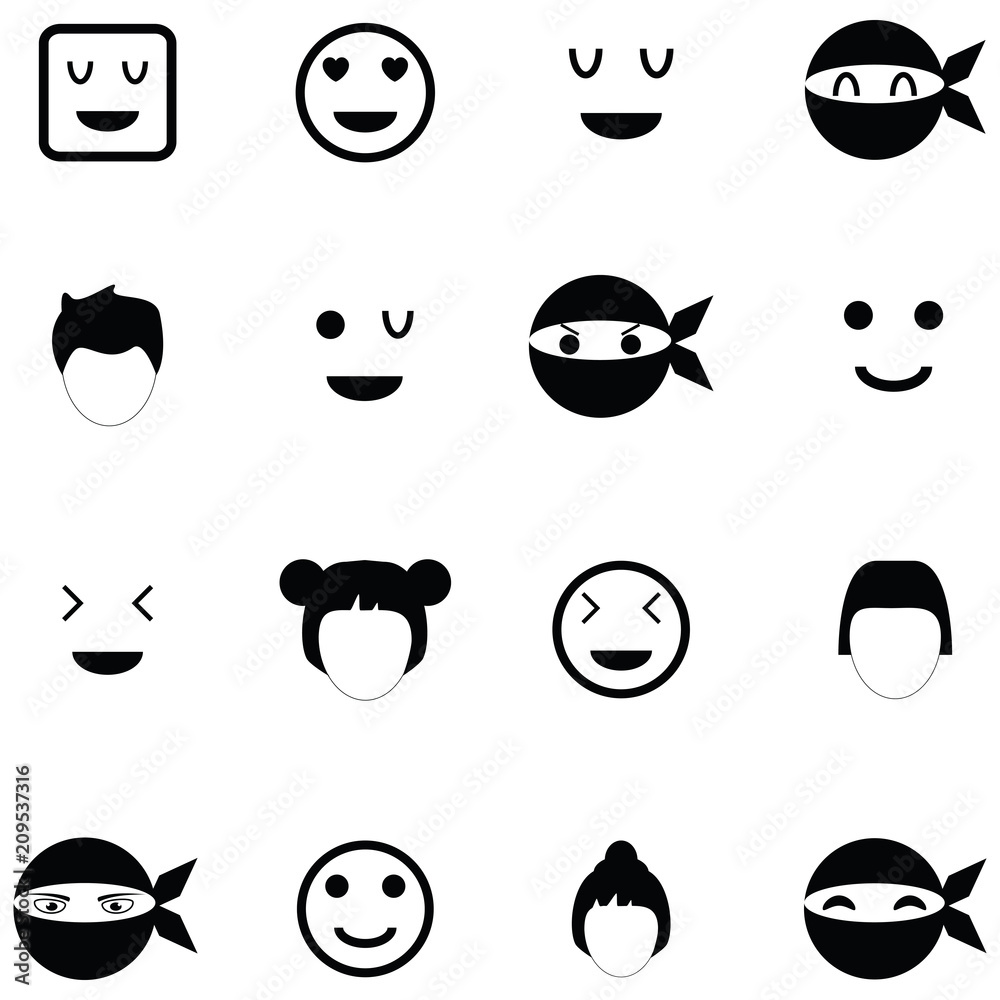 face icon set Stock Vector | Adobe Stock