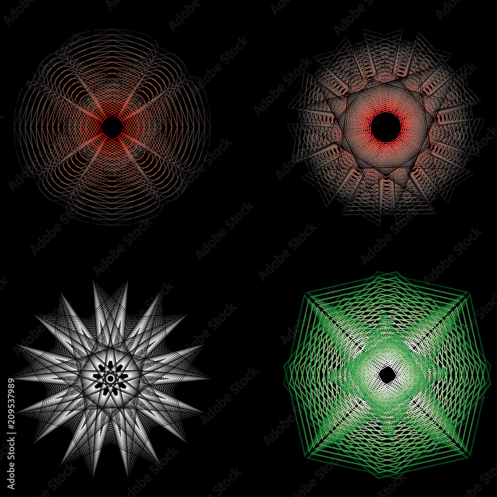 Sacred geometry signs. Set of symbols and elements. Alchemy, religion ...