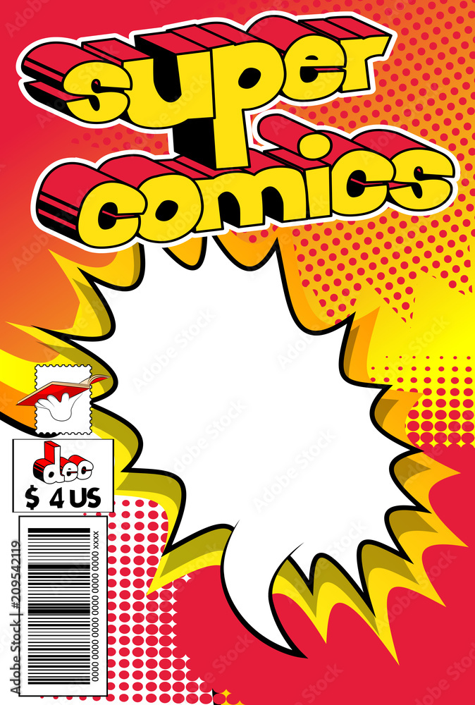 Editable comic book cover with abstract background. Stock Vector ...