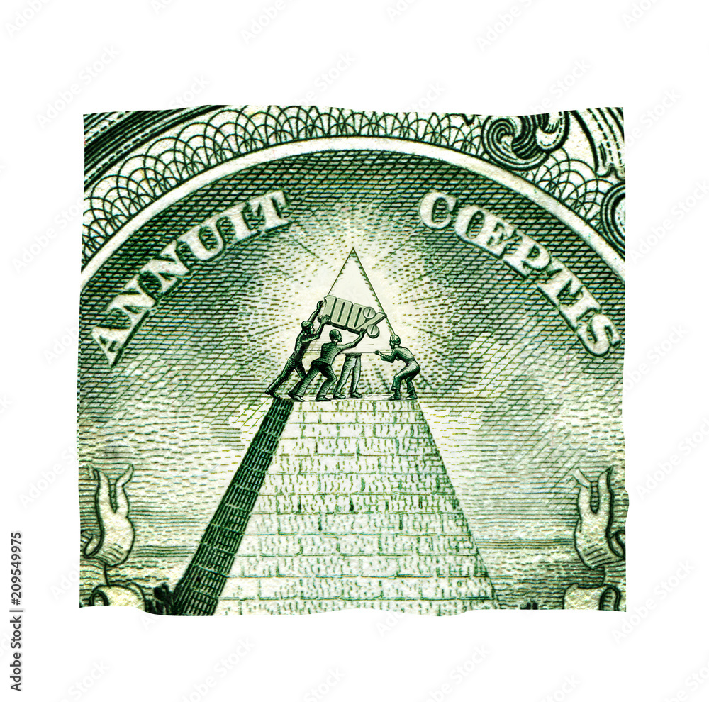 Four men put the pyramid at the top of the pyramid of the American ...