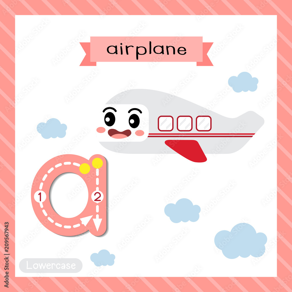 Letter A lowercase cute children colorful transportations ABC alphabet ...