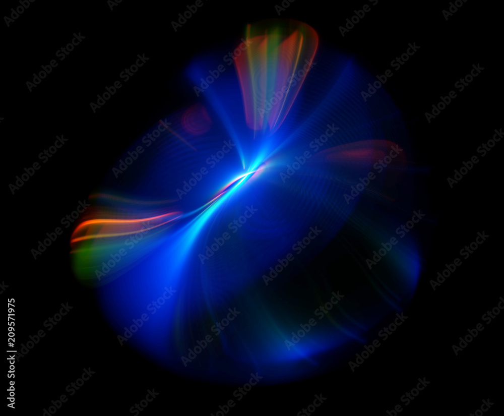 Unusual life form. Fluorescent deep-sea creature. Nature of deep ocean ...