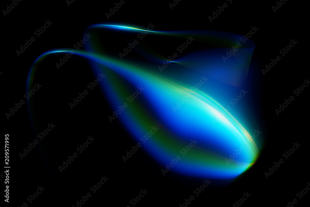 Unusual life form. Fluorescent deep-sea creature. Nature of deep ocean ...