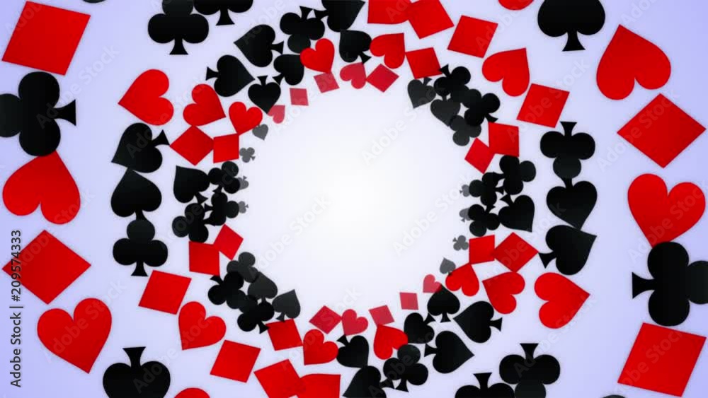 Poker Cards Signs Animation Background, with Alpha Channel, Loop, 4k ...