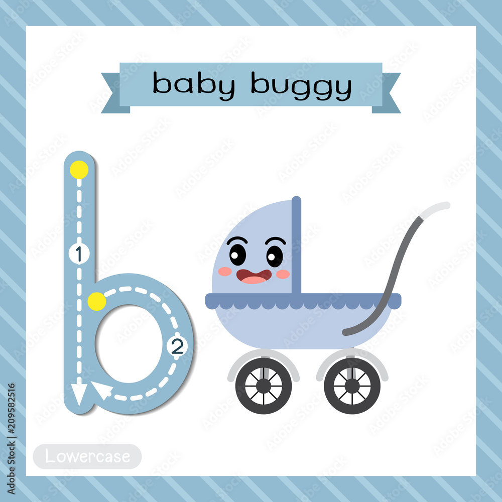 Letter B lowercase cute children colorful transportations ABC alphabet ...
