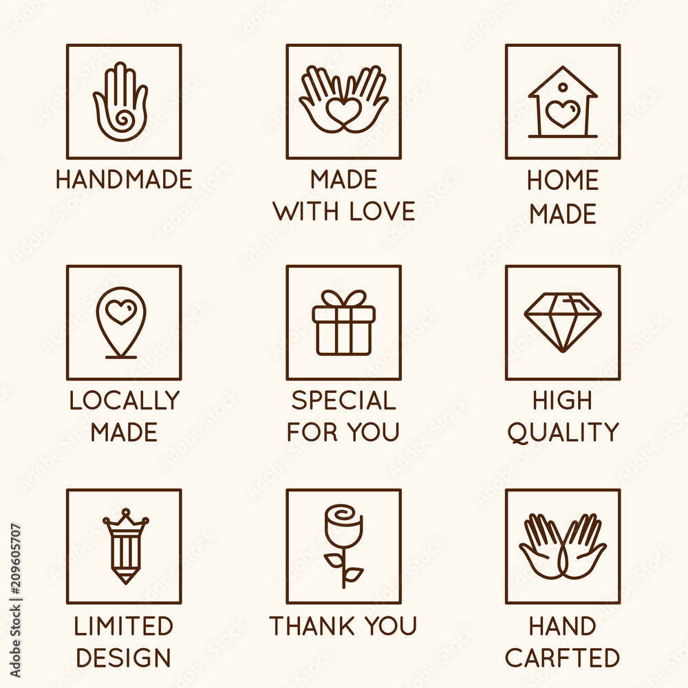 Vector set of design elements, logo design template, icons and badges ...