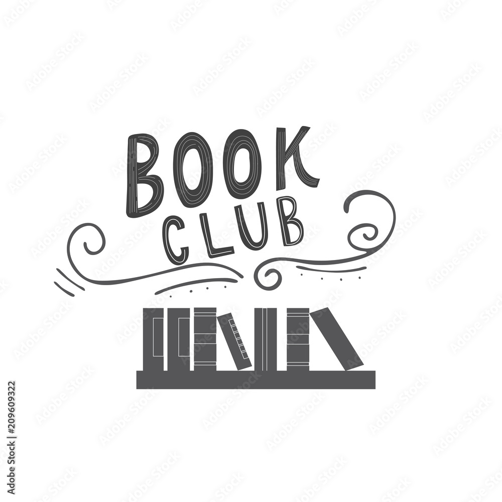 Hand drawn lettering Book club inscription for invitation and greeting ...