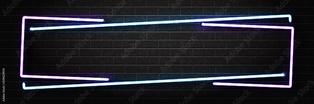 Vector realistic isolated neon sign of frame for decoration and ...