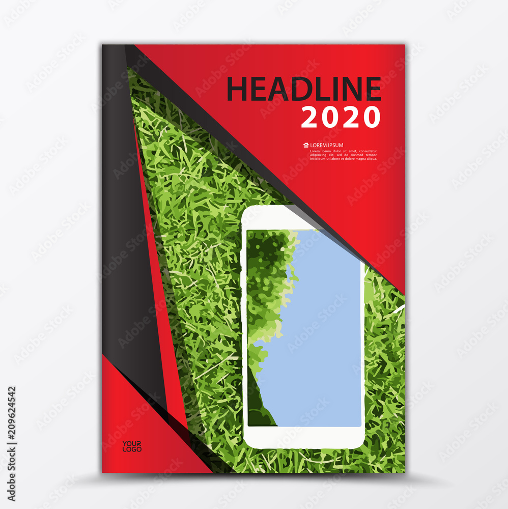 Mobile Apps Flyer, cover design, smartphone ad, annual report Cover ...