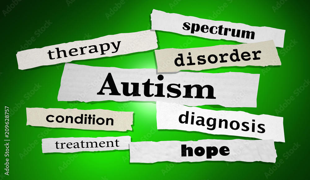 Autism Newspaper Headlines Research Awareness Words 3d Render ...