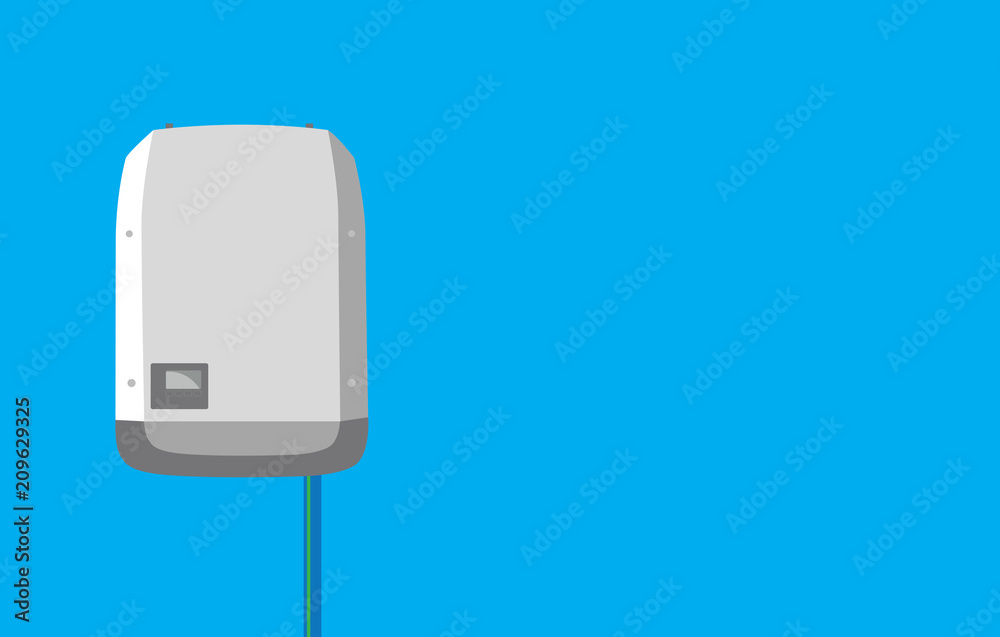 Inverter in flat design - Solar Energy Equipment Concept Image. Space ...