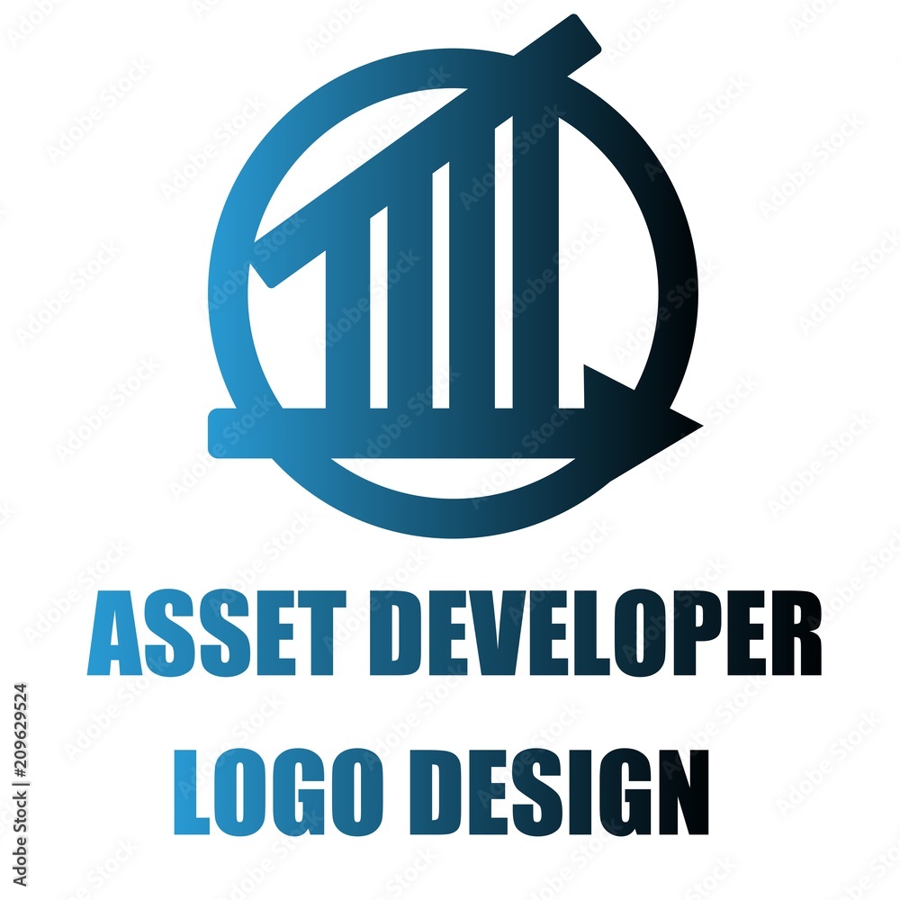 asset developer circle logo design isolate on white background with ...