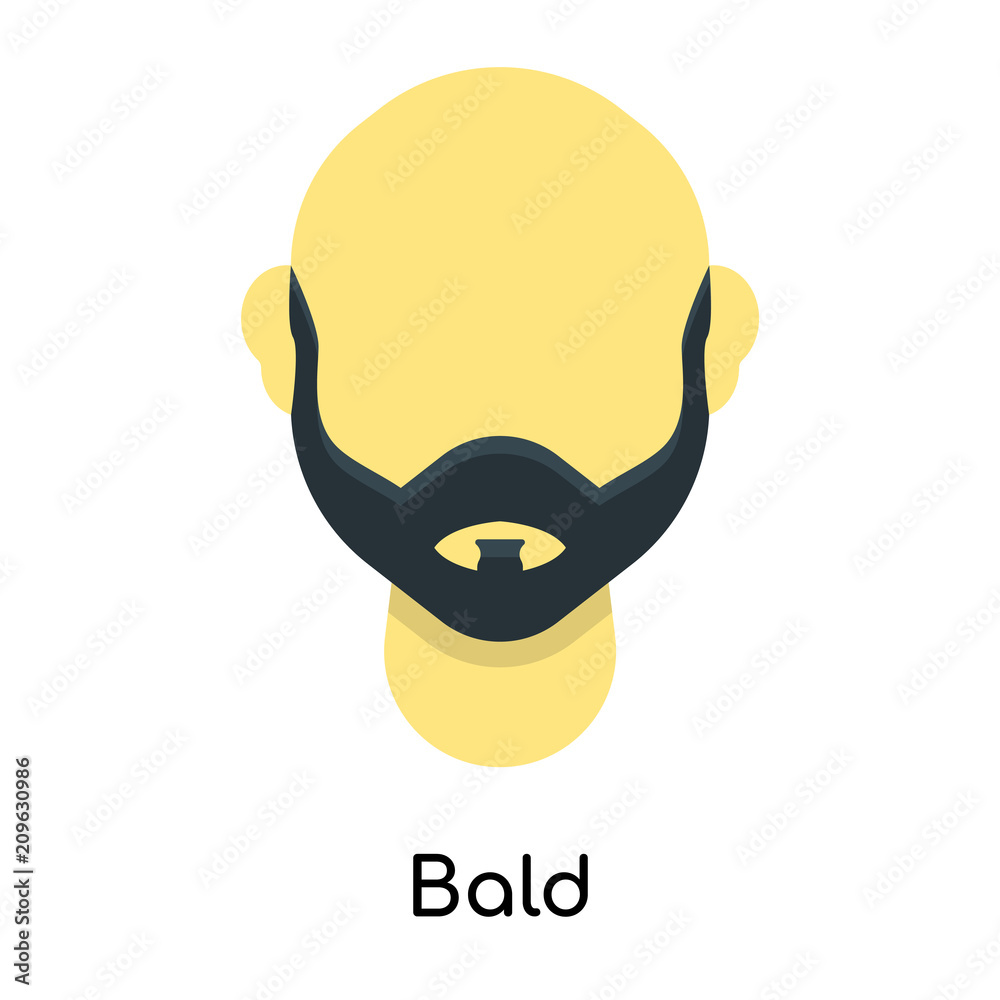 Bald icon vector sign and symbol isolated on white background, Bald ...