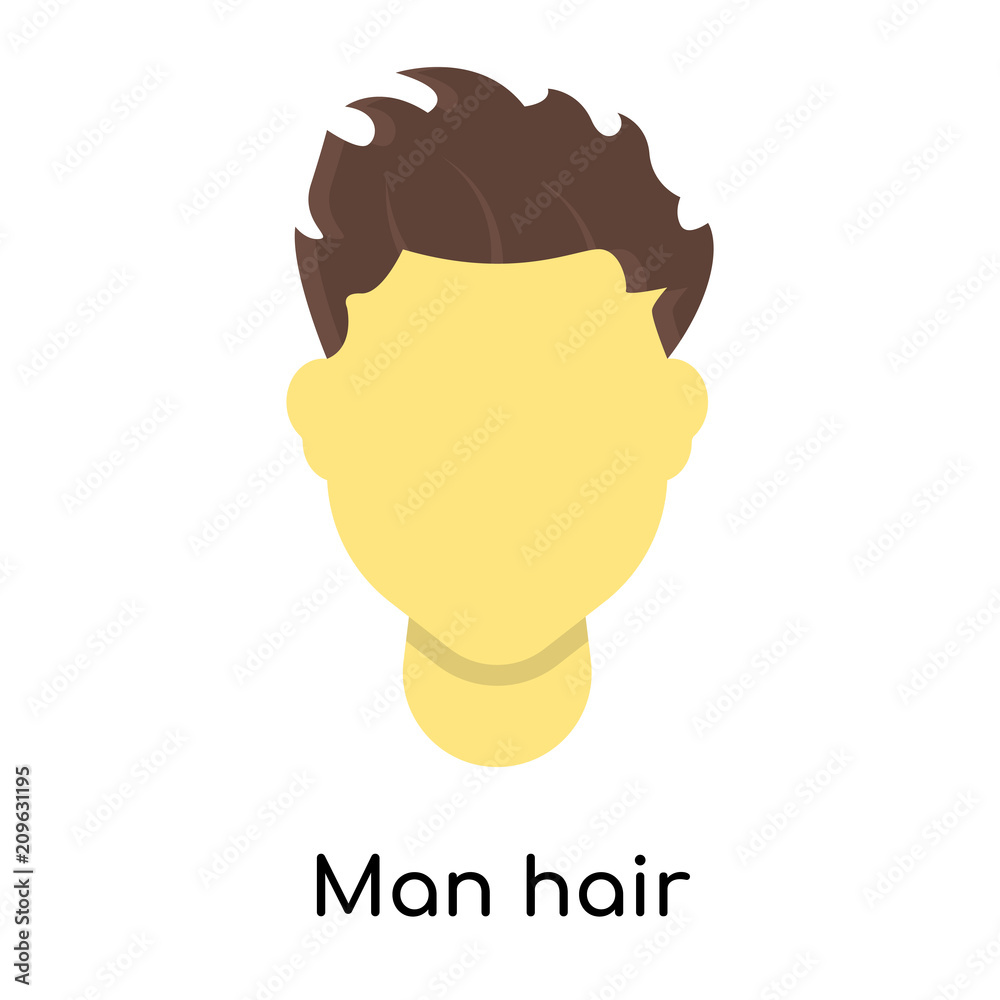 Man hair icon vector sign and symbol isolated on white background, Man ...