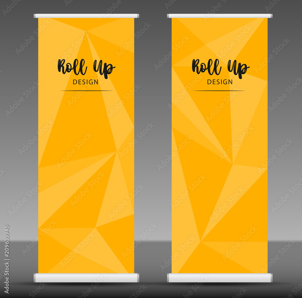Roll up banner template vector, stand, pull up, display, flag-banner ...